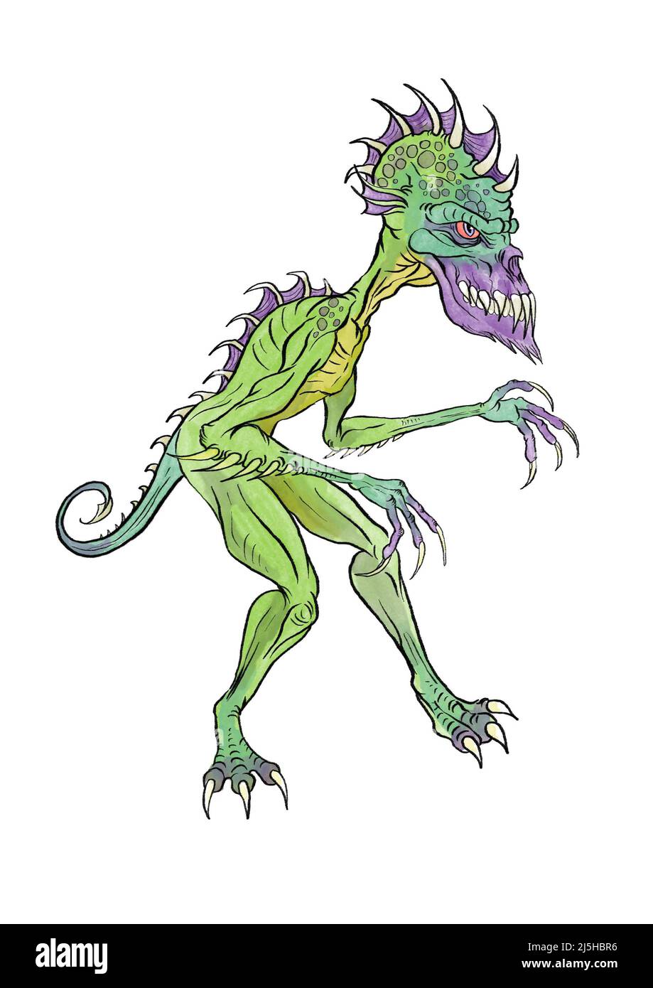 Illustration of a Chupacabra Stock Photo - Alamy