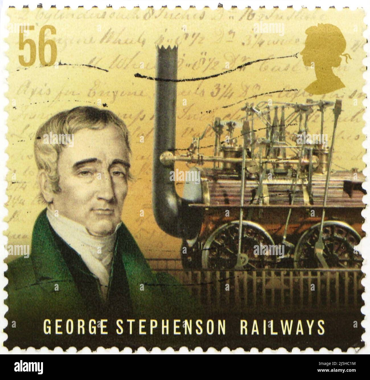 Photo of a British postage stamp from the Pioneers of the Industrial ...