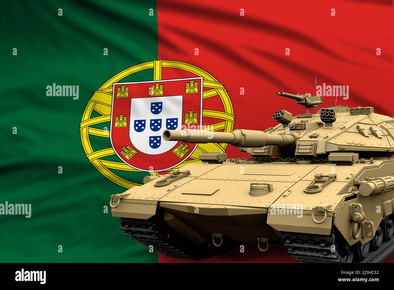 Portugal modern tank with not real design on the flag background - tank ...