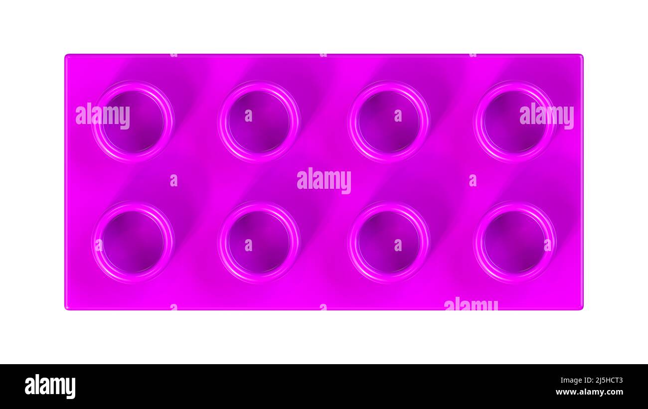 Close Up View of a Pink Plastic Lego Block Isolated on a White ...