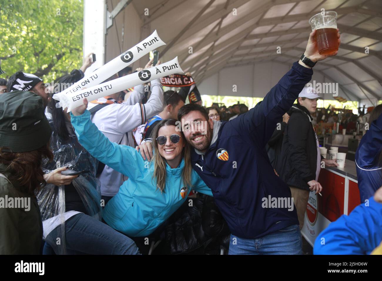 Valencia fans during the Copa del Rey match between Real Betis and ...