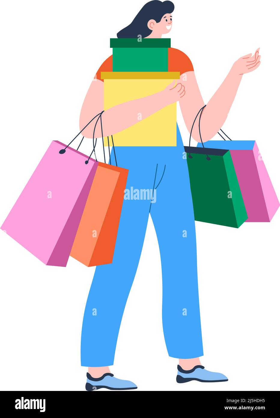 Woman returning clothing store Stock Vector Images - Alamy