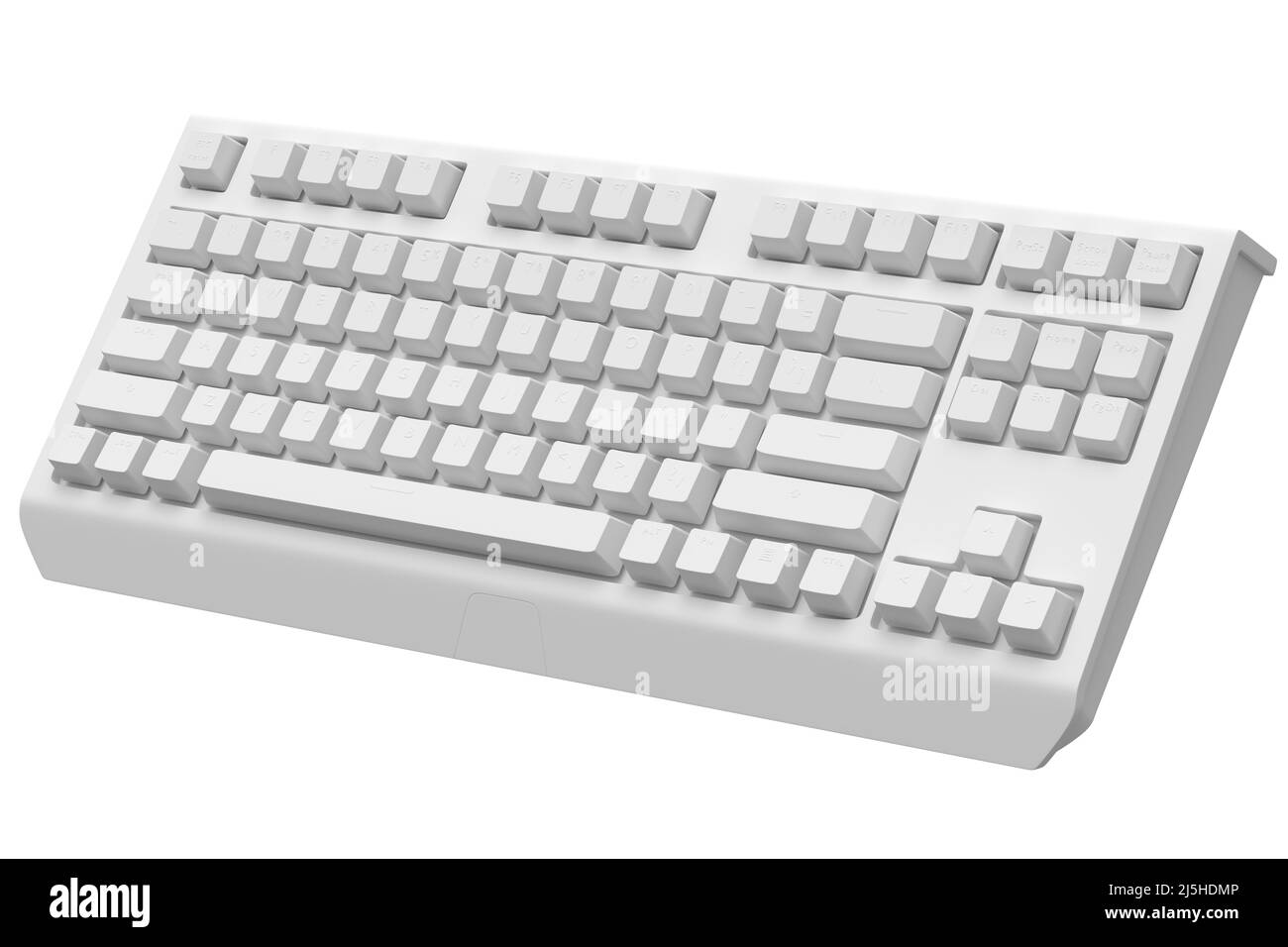 Computer keyboard with rgb colors isolated on white monochrome ...