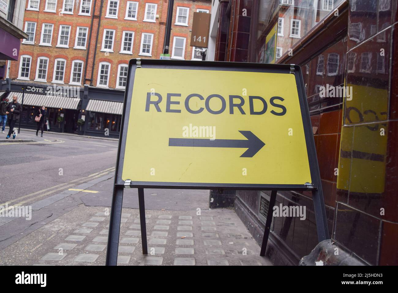 'Records' sign is seen outside Sounds Of The Universe store in Soho on ...