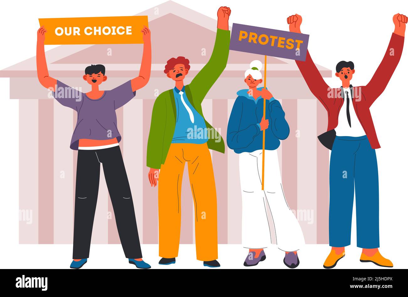 Protesters with banners Stock Vector Images - Alamy