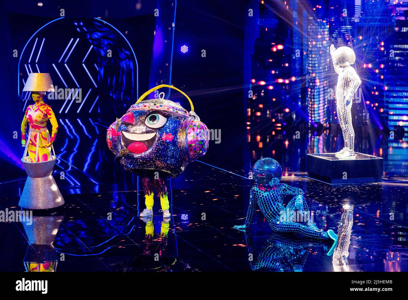 Cologne, Germany. 23rd Apr, 2022. The character "The Disco Ball" is on ...