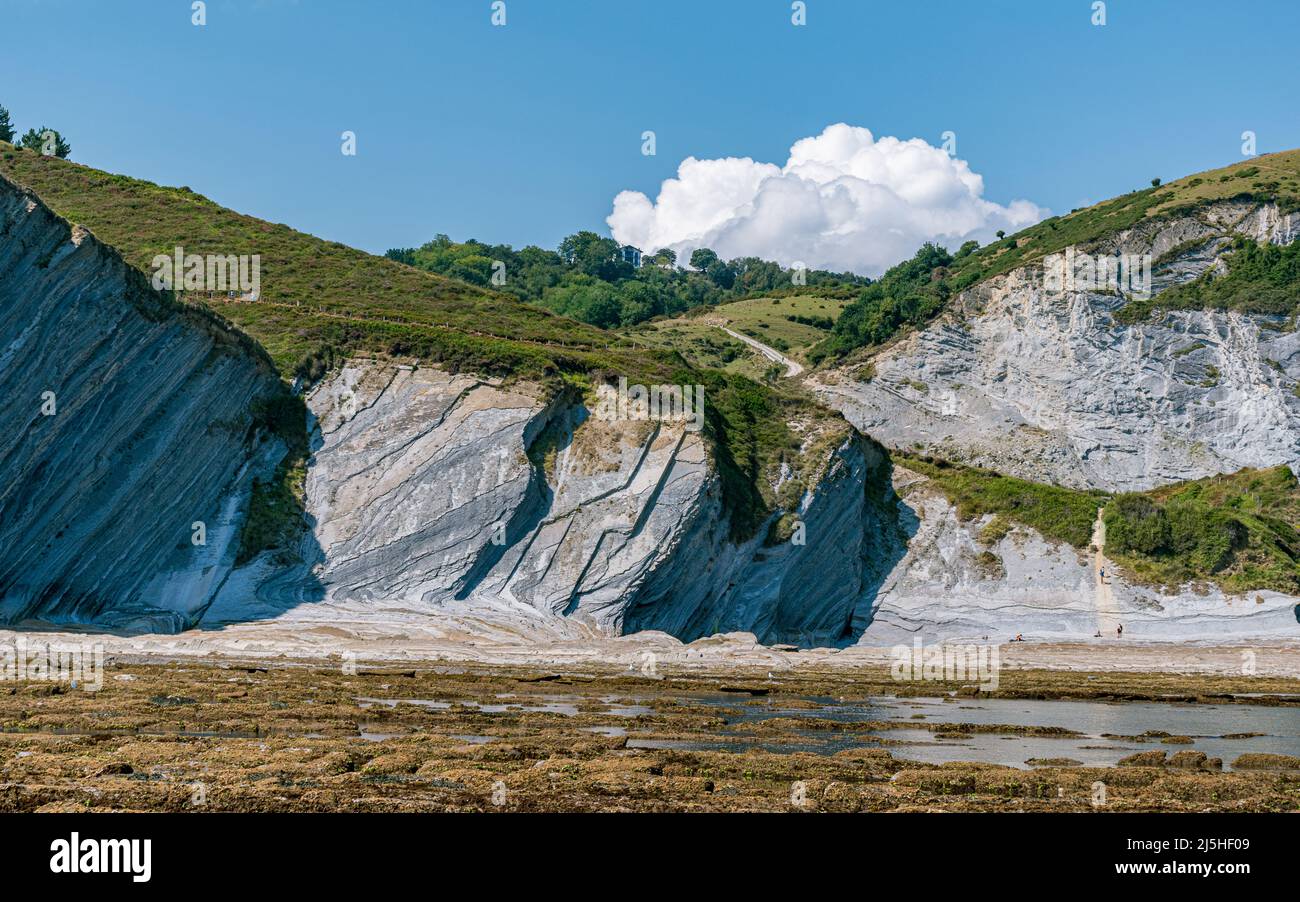 Rocky coastline in the Basque coast Geopark. Basque Country, Spain ...