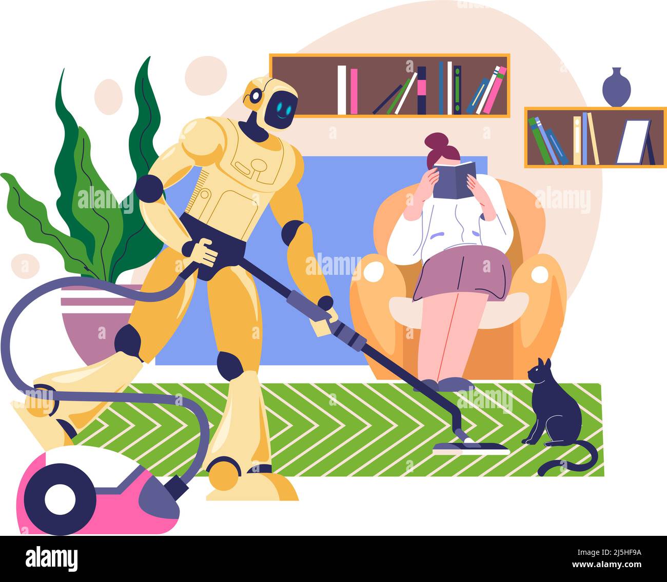 Robot helping person Stock Vector Images - Alamy