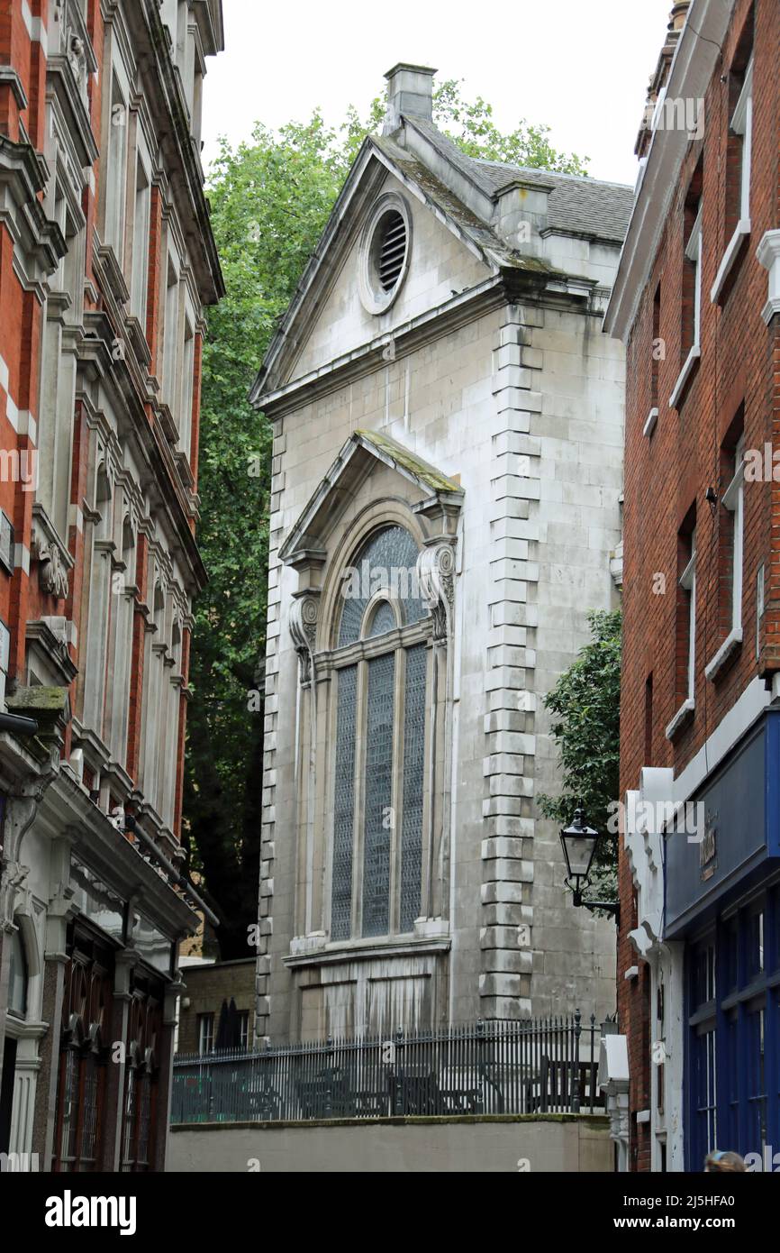 View of St Brides Church by Christopher Wren from Fleet Street Stock ...