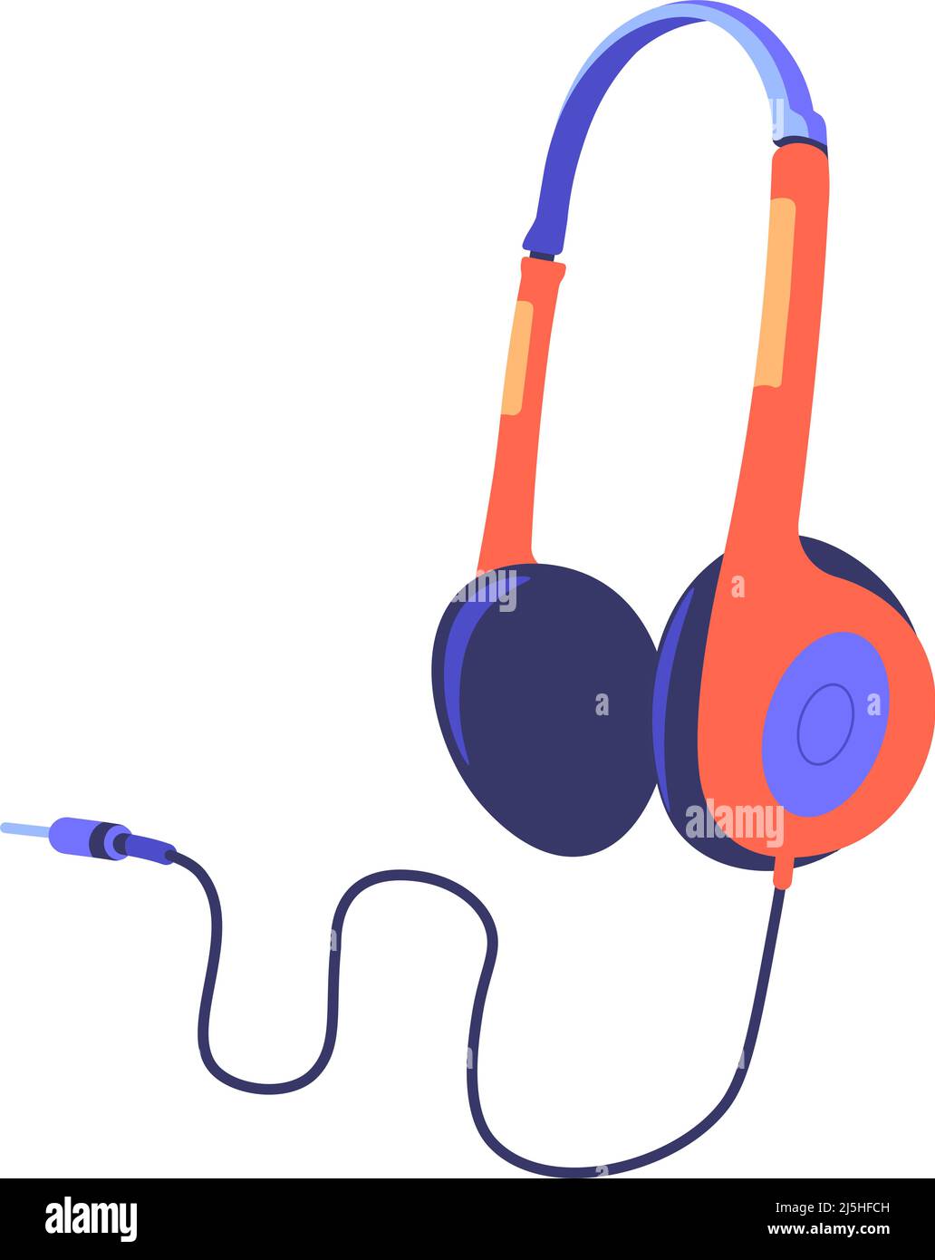 Massive headphones for gamers with cord vector Stock Vector Image & Art ...