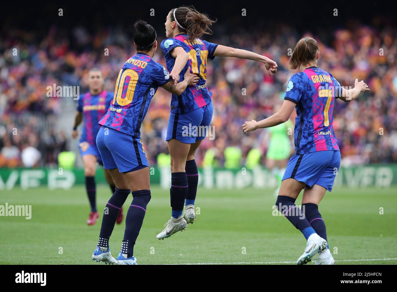 Aitana Bonmati of FC Barcelona celebrate a goal during the UEFA Women's ...