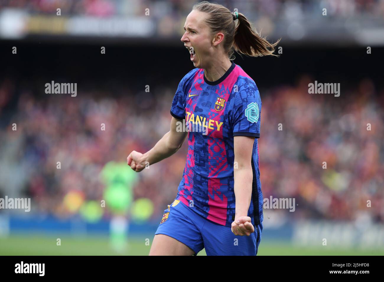 Caroline Graham Hansen of FC Barcelona celebrate a goal during the UEFA ...