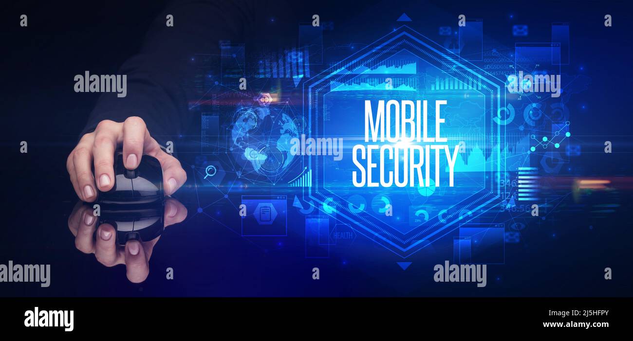 hand holding wireless peripheral, cyber security concept Stock Photo ...