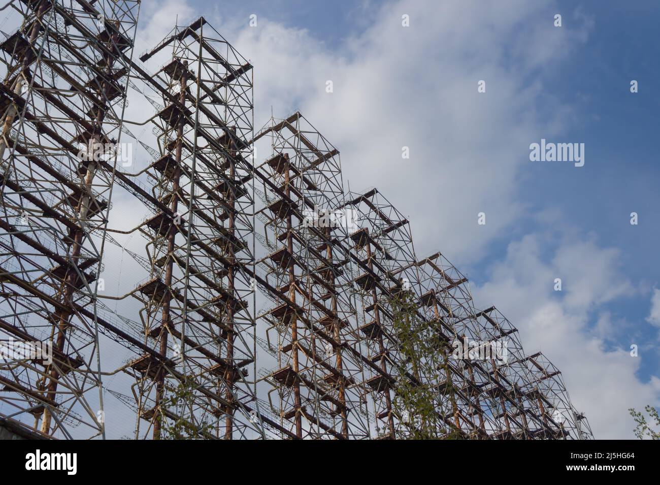 Large antenna field. Soviet radar system Duga at Chernobyl nuclear ...