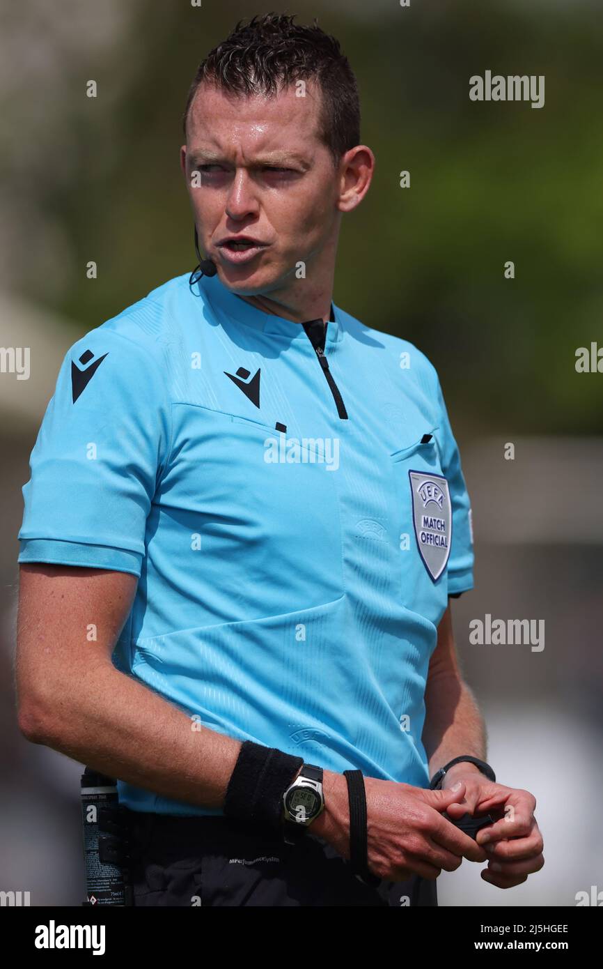 Nyon, Switzerland, 22nd April 2022. The referee Allard Lindhout of ...