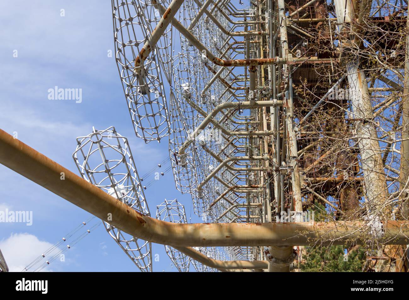 Large antenna field. Soviet radar system Duga at Chernobyl nuclear ...