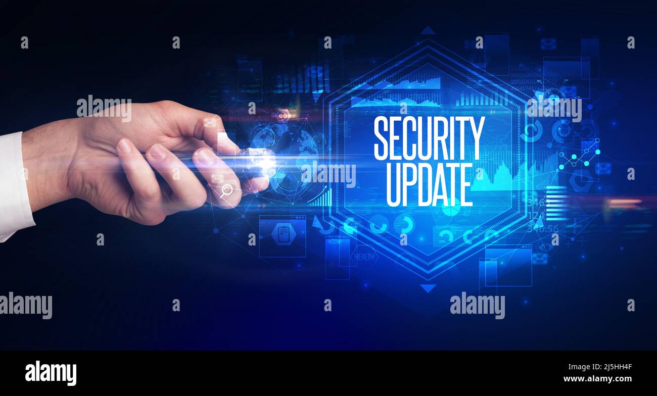 hand holding wireless peripheral, cyber security concept Stock Photo ...