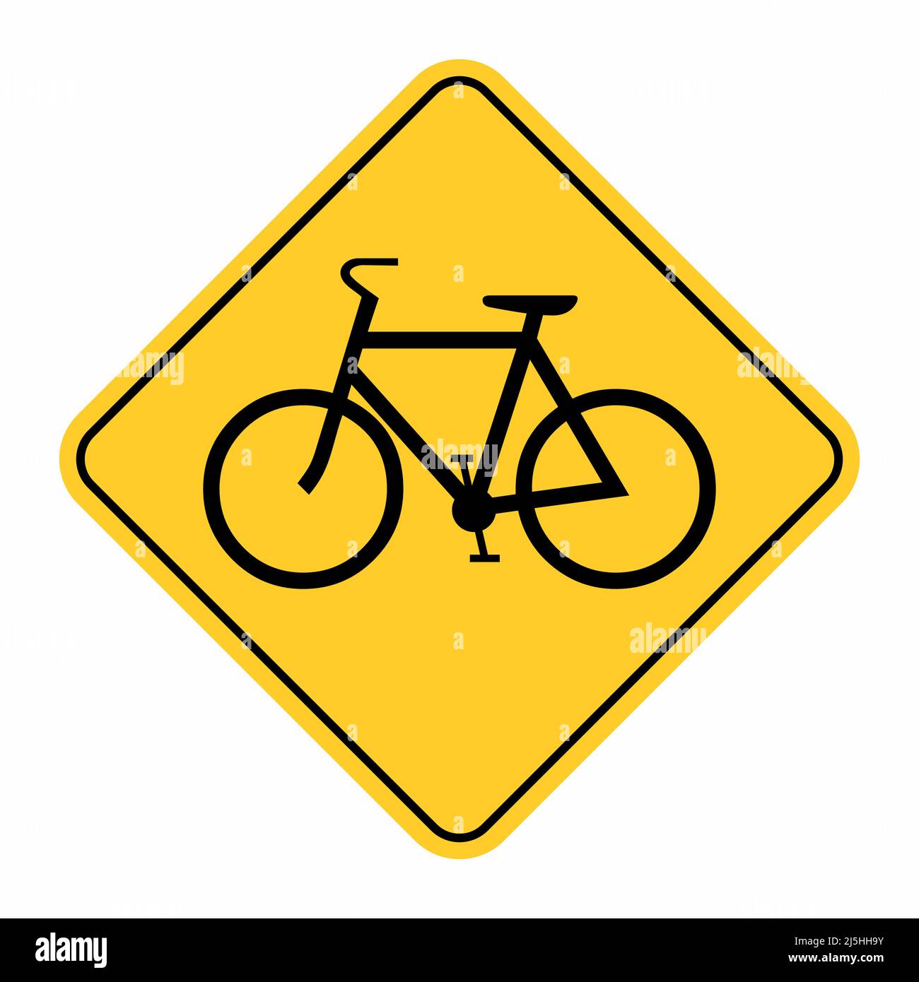 Road sign for bicycle isolated on white background Stock Vector Image ...