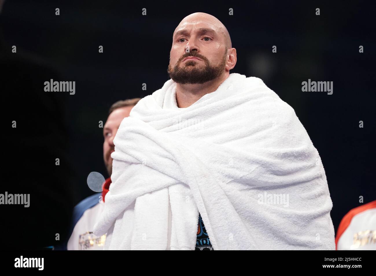 Tyson Fury during his ring walk ahead of his WBC heavyweight title ...