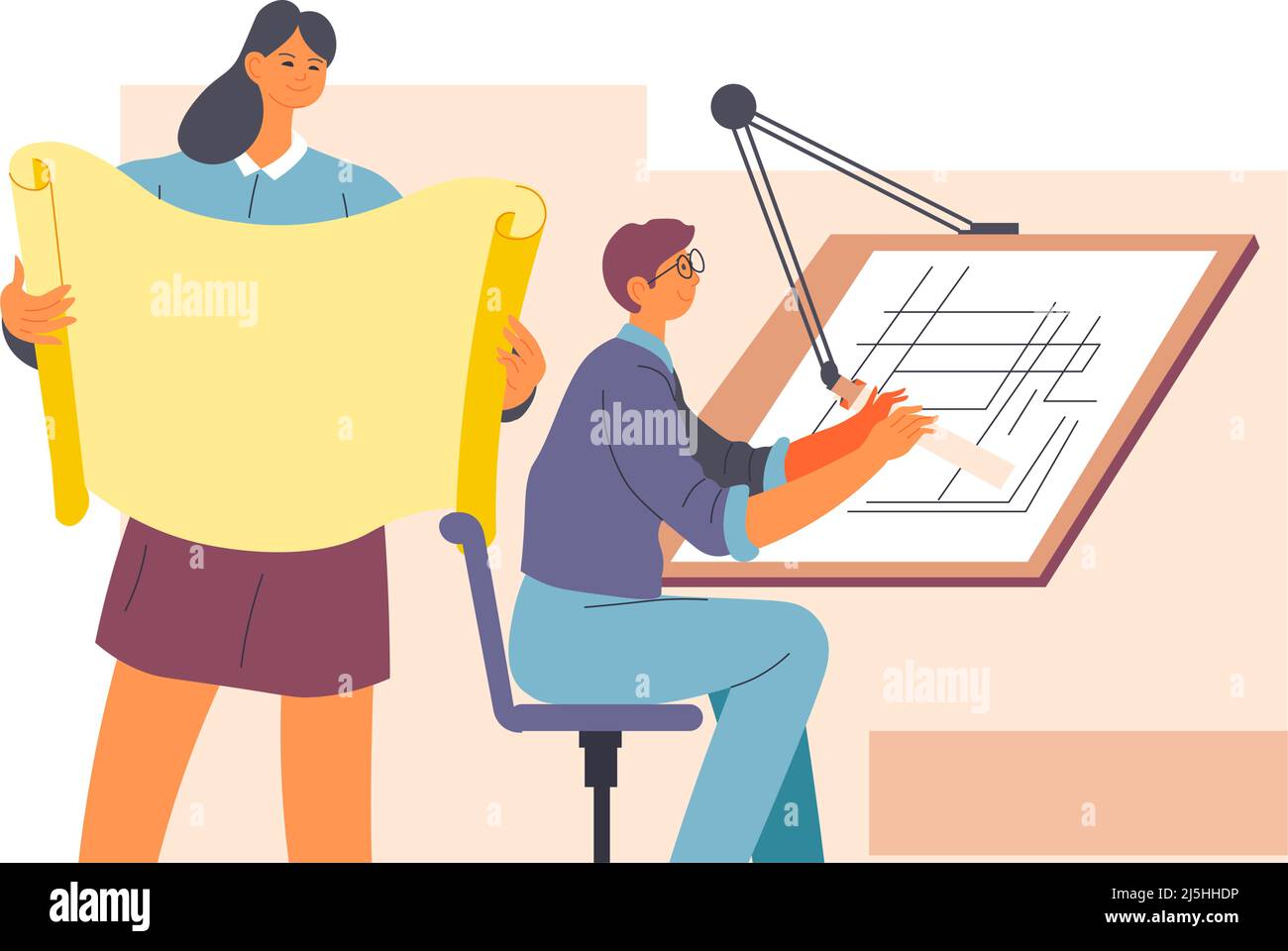 Person working on construction project Stock Vector Images - Alamy