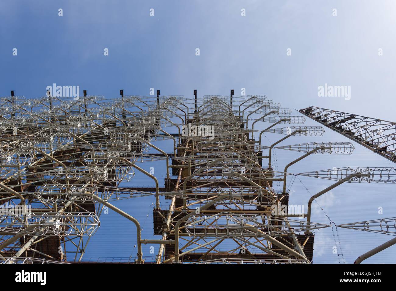 Large antenna field. Soviet radar system Duga at Chernobyl nuclear ...