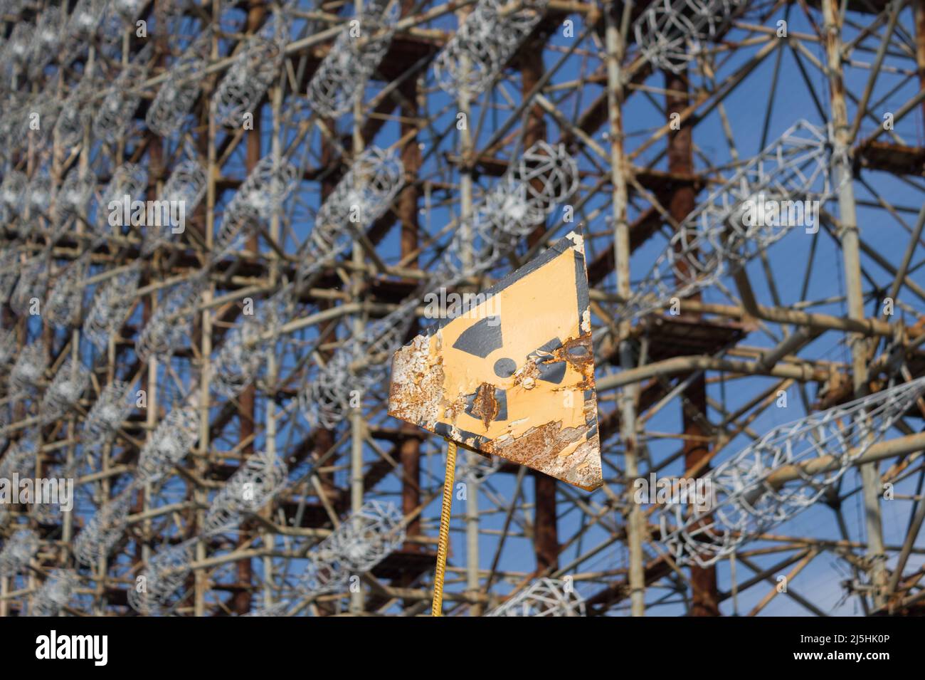 Large antenna field. Soviet radar system Duga at Chernobyl nuclear ...