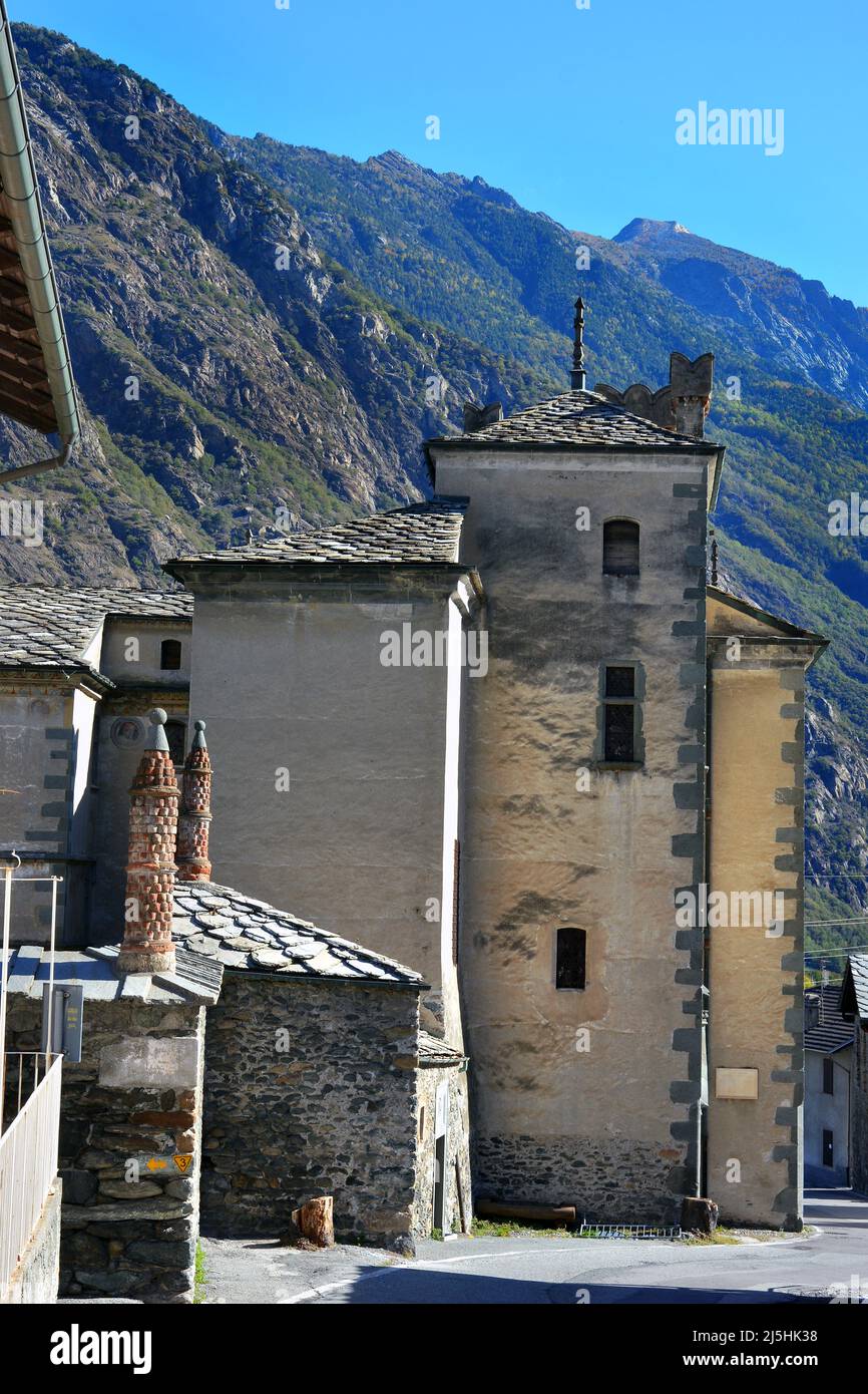 Issogne, Aosta Valley, Italy. The ancient castle of Issogne Stock Photo ...