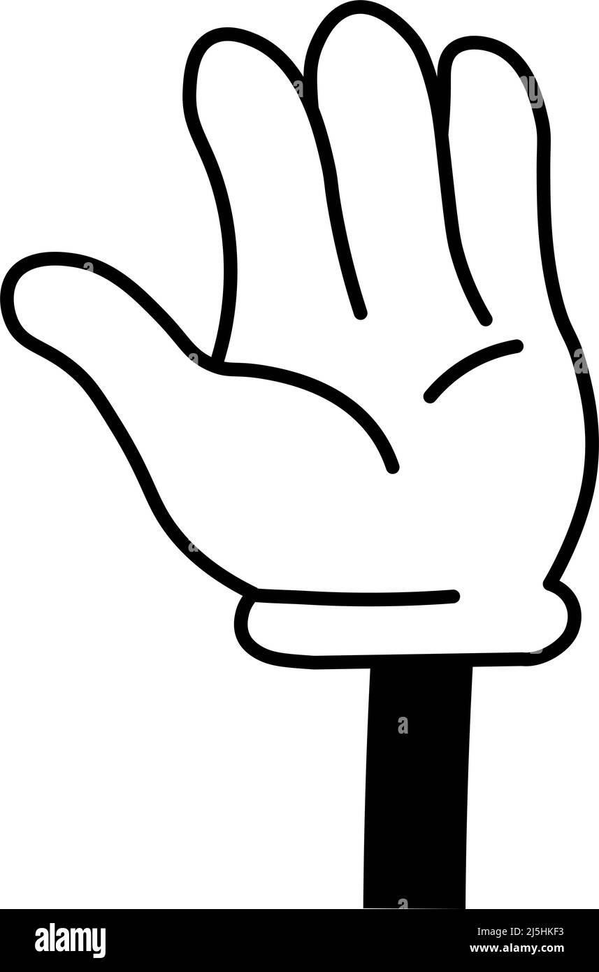 Hand gesture, greeting open palm icons vector Stock Vector Image & Art ...