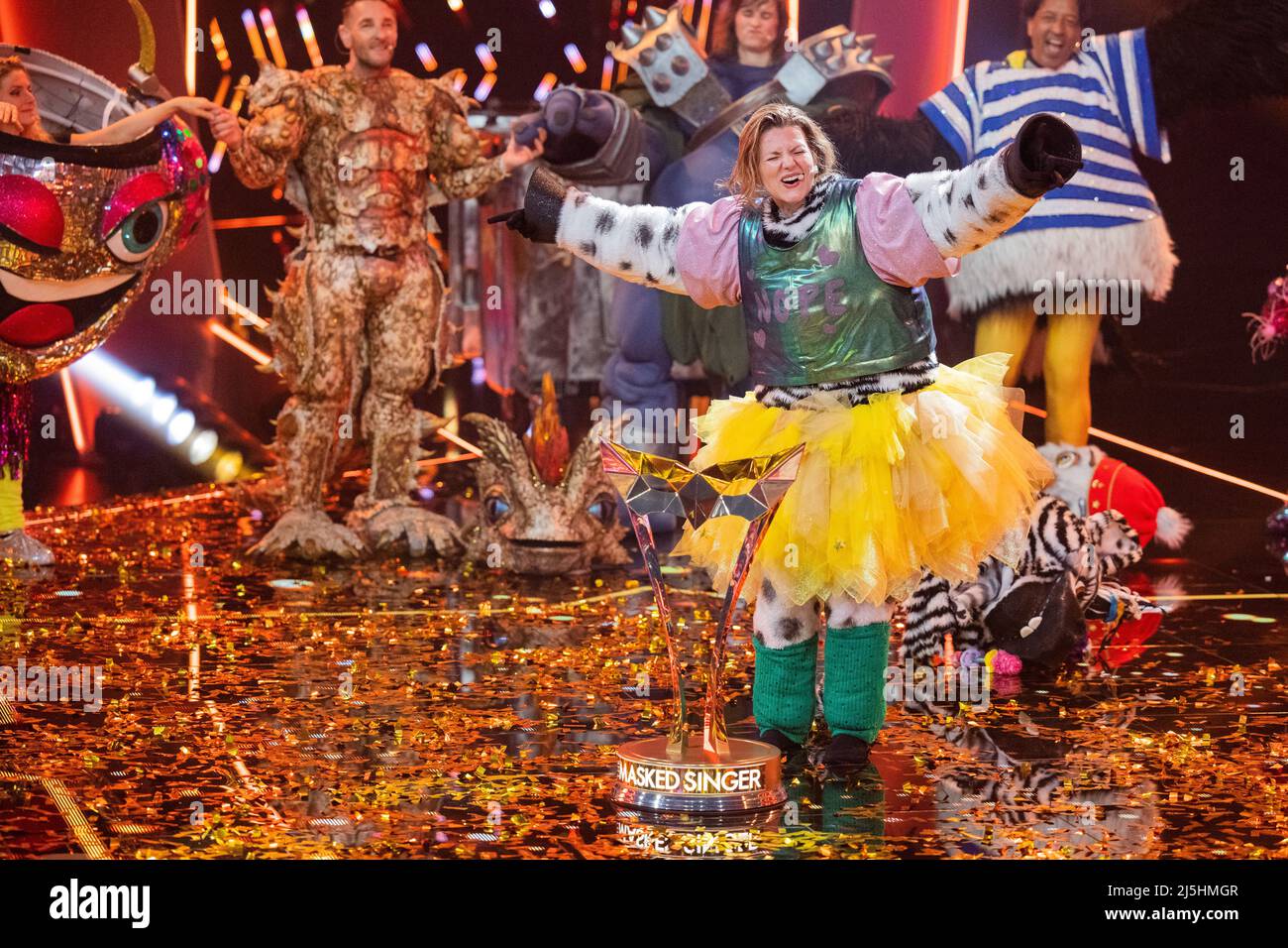 Cologne, Germany. 23rd Apr, 2022. Ella Endlich, singer, is on stage as ...
