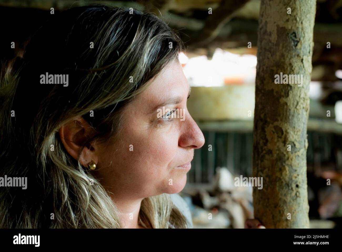 Side profile female fashion model hi-res stock photography and images ...