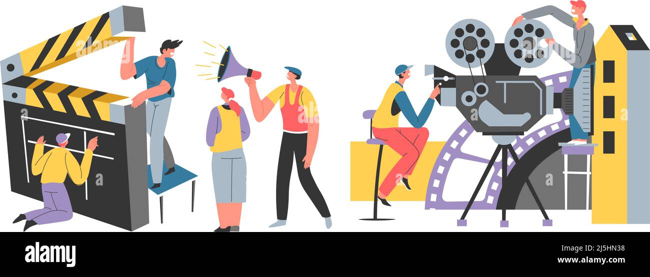 Cinematograph shooting movies and films vector Stock Vector Image & Art ...