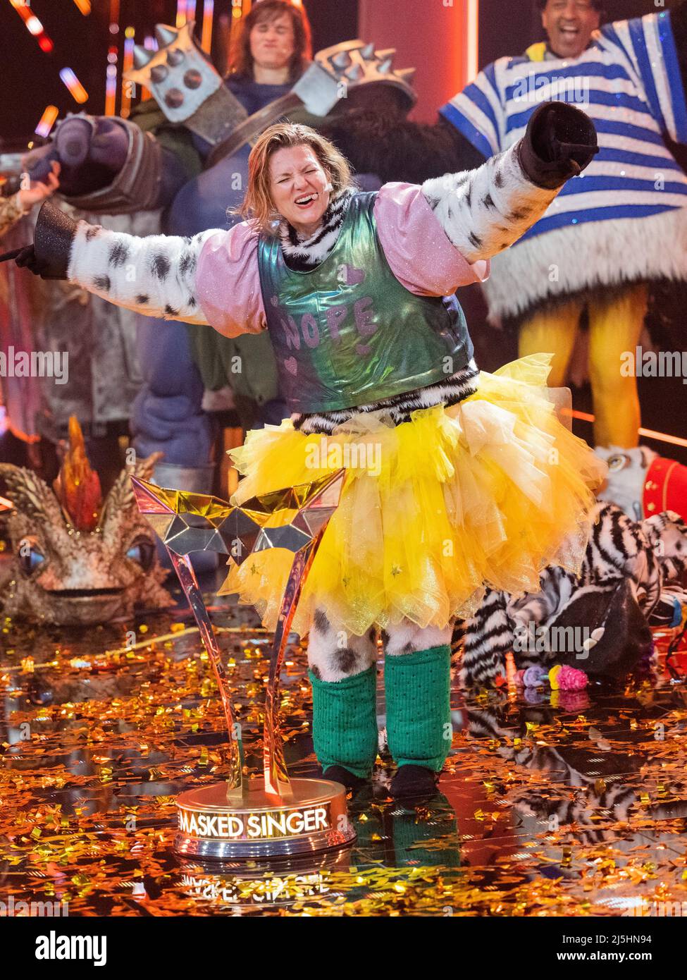 Cologne, Germany. 23rd Apr, 2022. Ella Endlich, singer, is on stage as ...