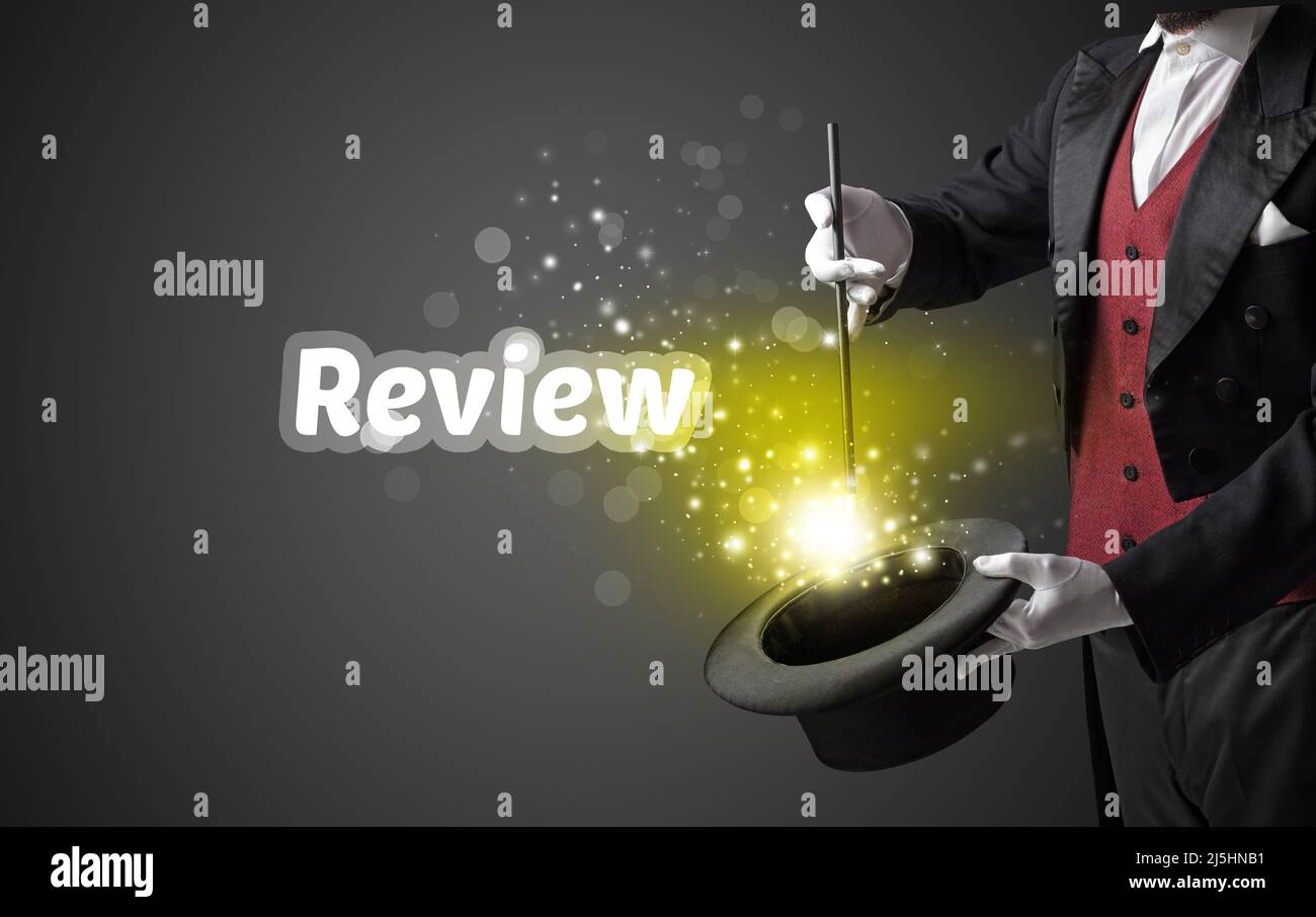 Illusionist is showing magic trick Stock Photo - Alamy