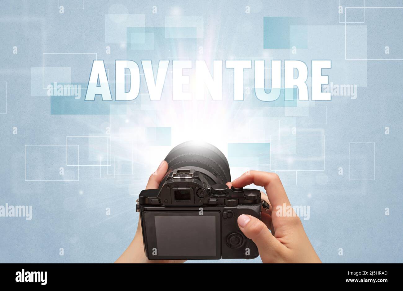 hand holding digital camera, traveling concept Stock Photo - Alamy