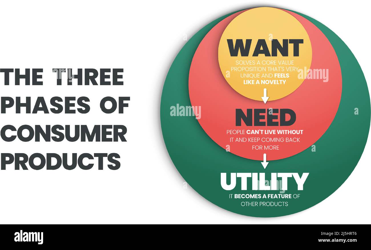 The infographic vector is in the three phases of a consumer product ...