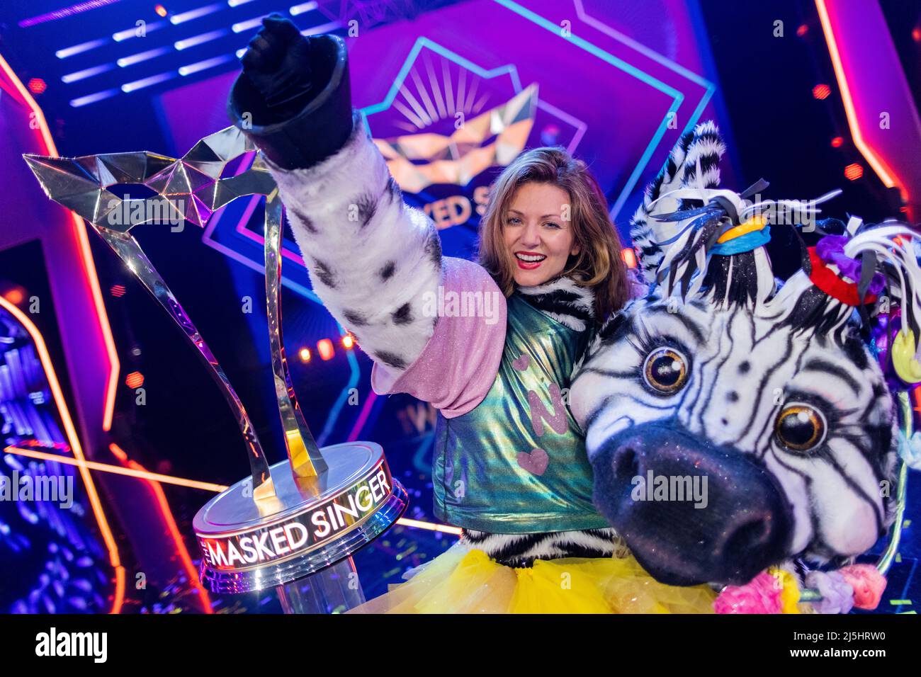 Cologne, Germany. 24th Apr, 2022. Ella Endlich, singer, is happy as the ...