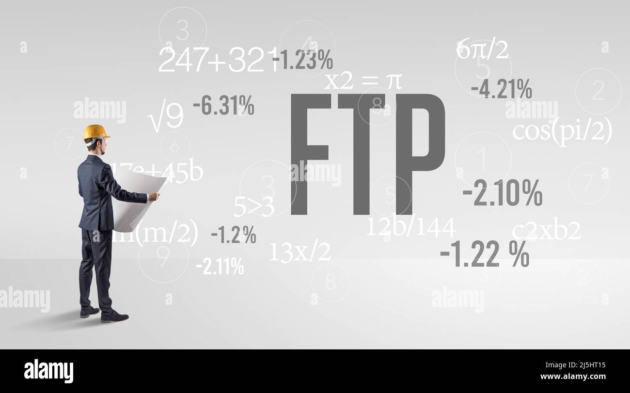 Engineer in hard hat with abbreviation Stock Photo - Alamy