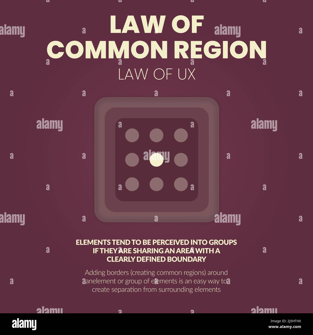 The vector illustration of the Law of common regions is a principle in ...