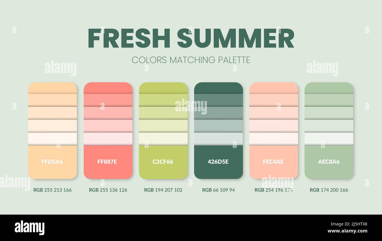 Fresh summer color palettes or color schemes are trends combinations ...