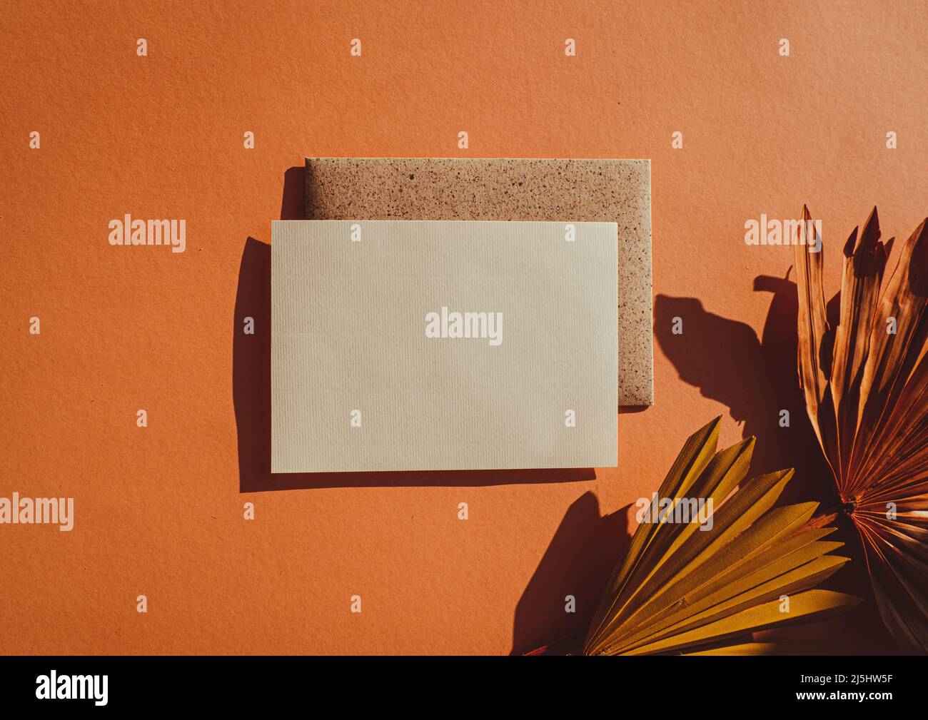 Boho style blank structured paper summer party invite or menu with ...