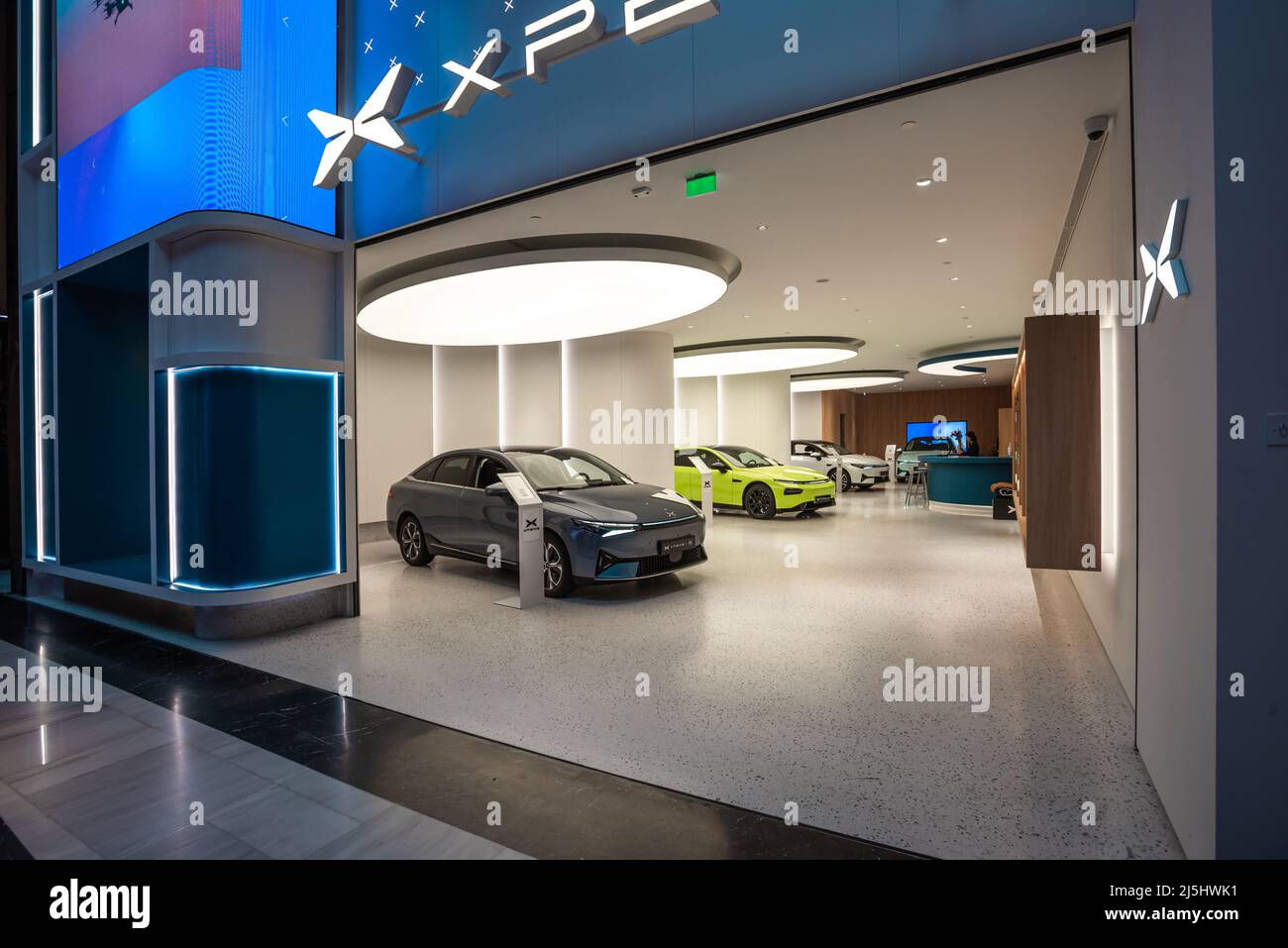 Westfield Mall, XPENG - Auto Showroom, Leidschendam, The Hague, The Netherlands. Friday 22nd ...