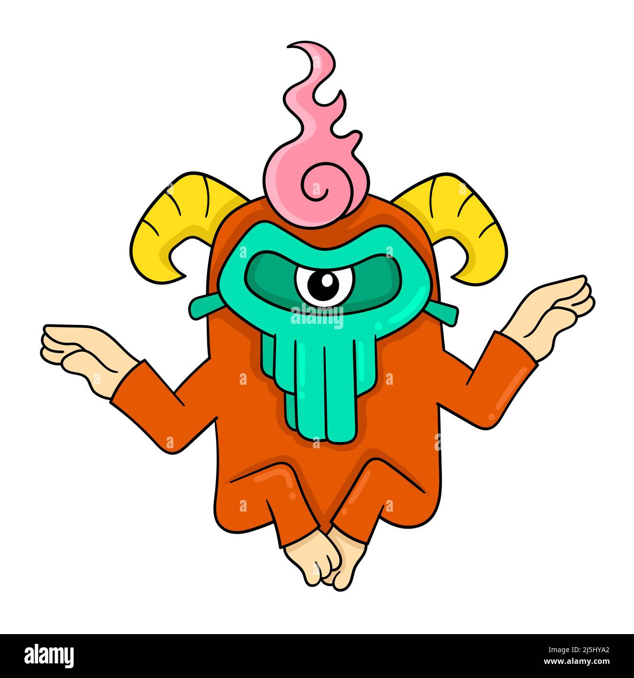 monkey god monster is meditating Stock Vector Image & Art - Alamy