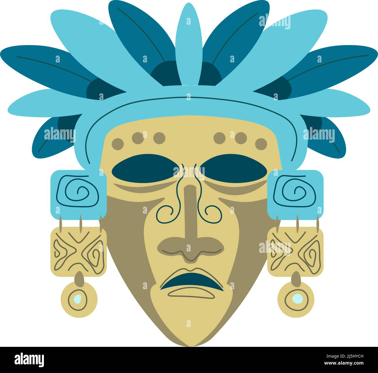 Ancient mask, totem or idol tiki or polynesia Stock Vector Image & Art ...
