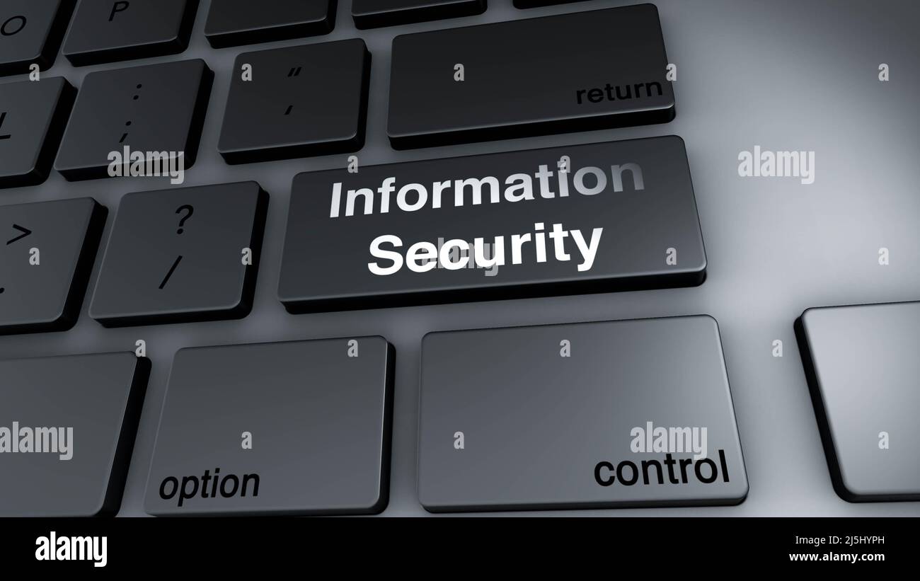 Computer keyboard key with the word Information Security text Stock ...