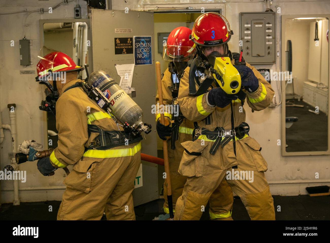 Sailors assigned to USS Gerald R. Ford’s (CVN 78) engineering ...