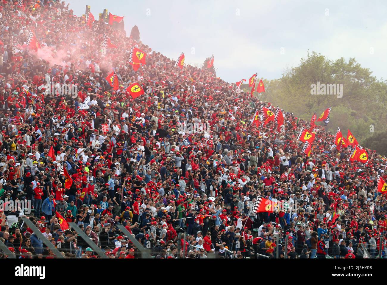 Tifosi Ferrari at Prato Rivazza with red flags during the Formula 1 Championship Formula 1 Rolex ...