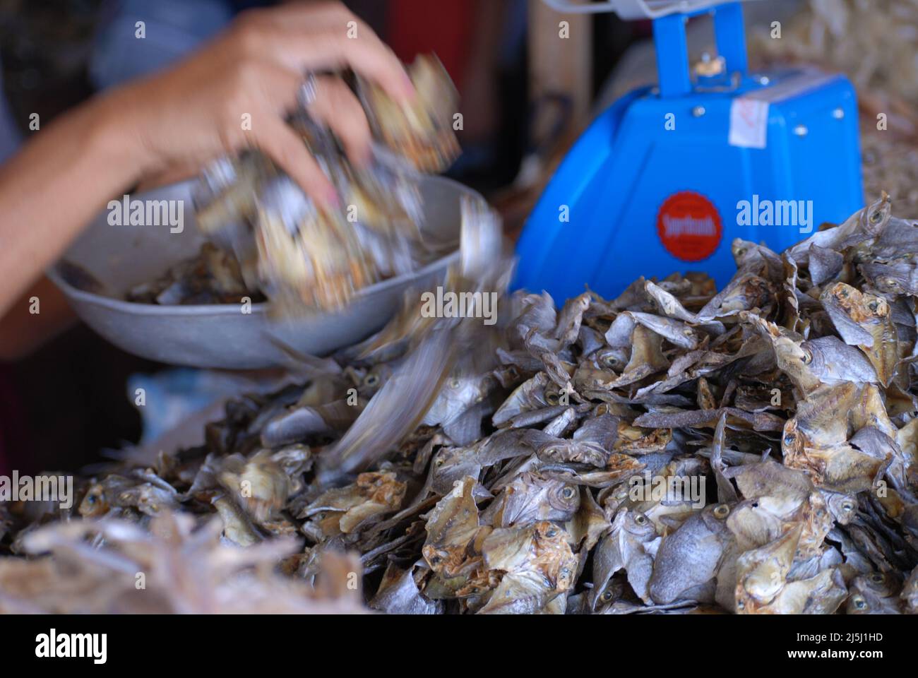 Dried fish for sale at a market, Cadiz City, Negros Occidental ...