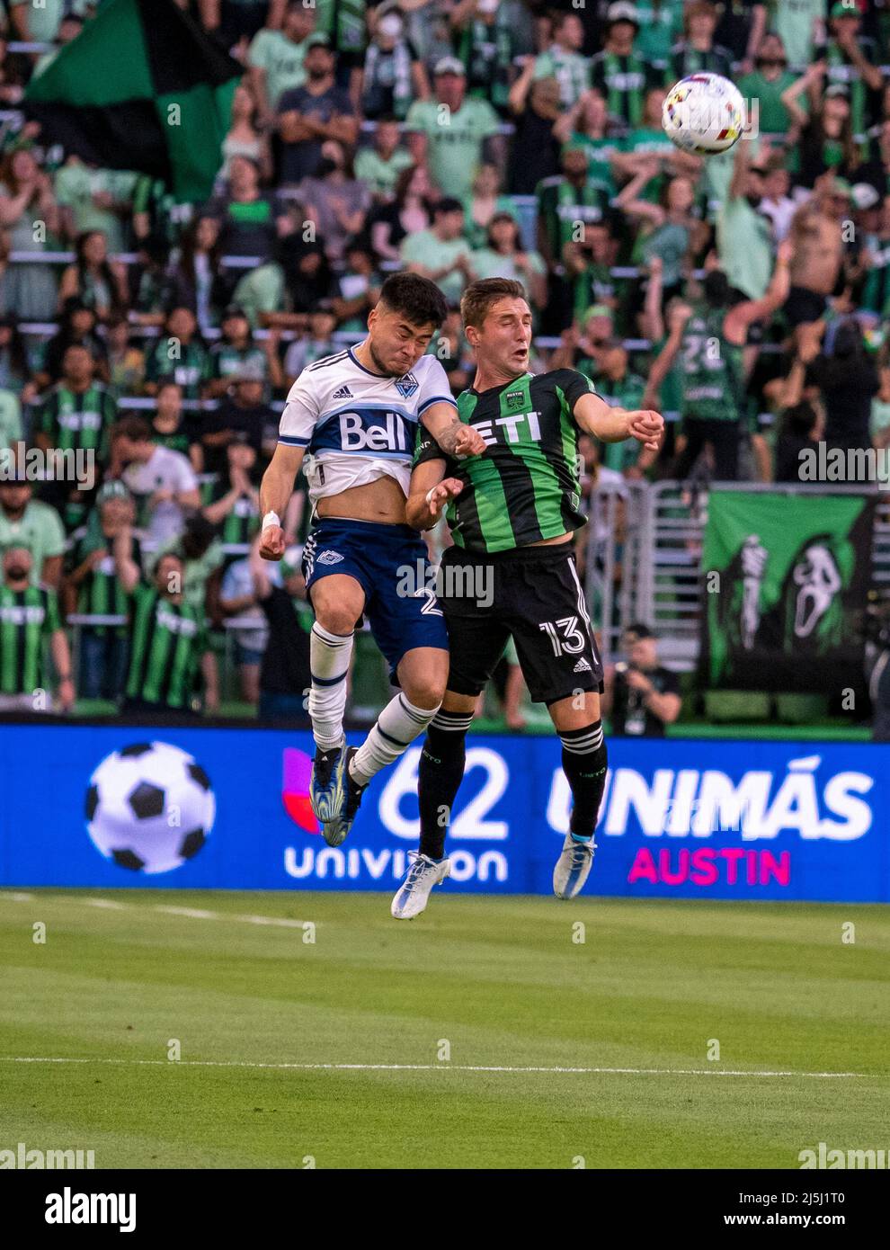 Texas, USA. 23rd Apr, 2022. Ethan Finlay #13 of Austin FC in action vs ...