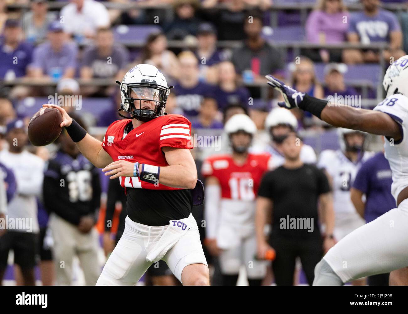 Fort Worth, Texas, USA. 22nd Apr, 2022. TCU Horned Frogs quarterback ...