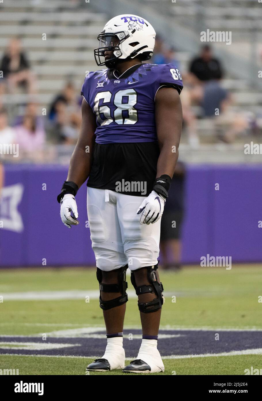 Fort Worth, Texas, USA. 22nd Apr, 2022. TCU Horned Frogs offensive ...